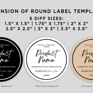 Printable Round Label, Canning Lid Label, Homemade Labels, Circle ...