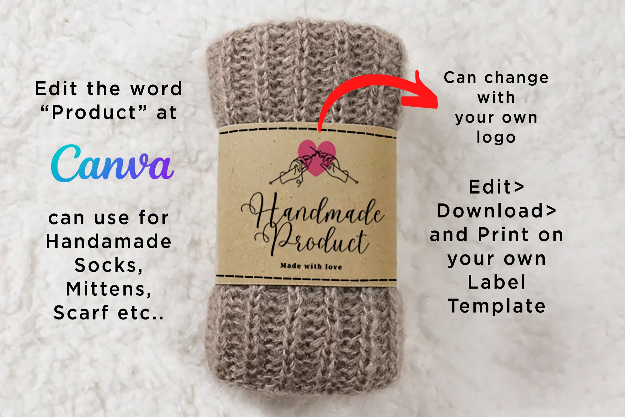 Printable Crochet Labels Handmade Labels for Knitting - Etsy