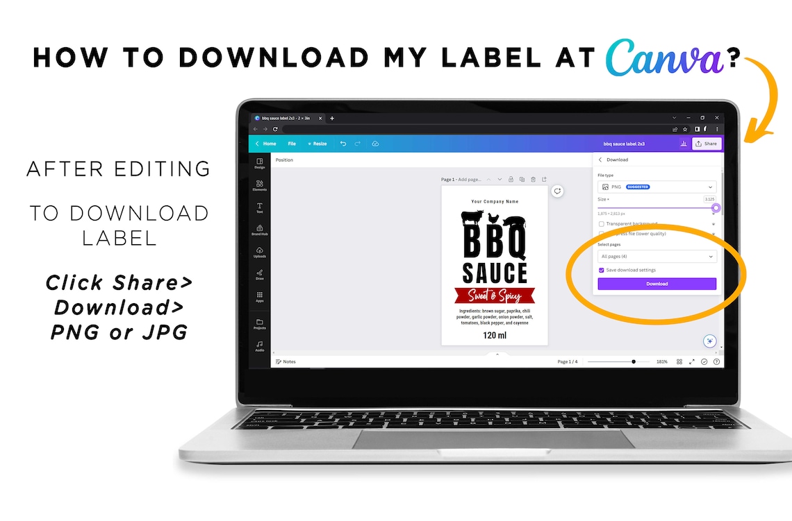 BBQ Sauce Label, Printable Barbeque Sauce Label, Homemade BBQ Sauce ...
