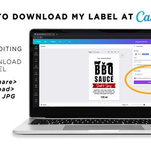 BBQ Sauce Label, Printable Barbeque Sauce Label, Homemade BBQ Sauce ...