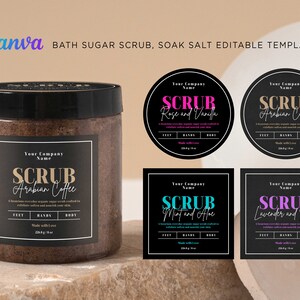 Printable Bath Body Scrub Label Sugar Scrub Label Bath Soak - Etsy