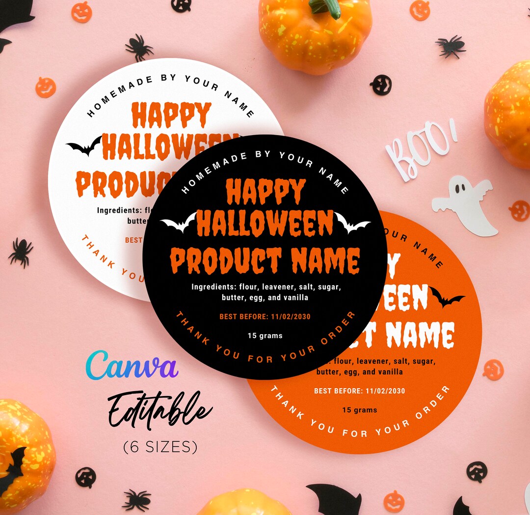 Halloween Stickers, Halloween Label, Halloween Candy Tags, Homemade ...