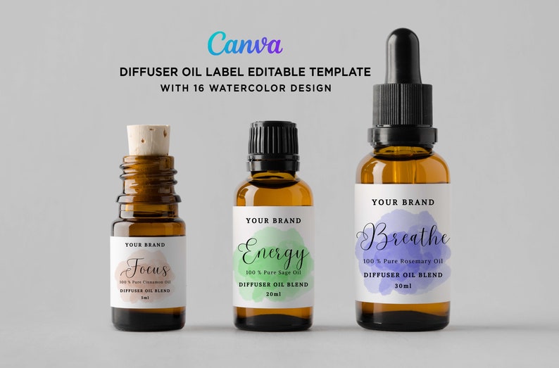 Printable Diffuser Oil Label 10ml Dropper Oil Label Diffuser - Etsy