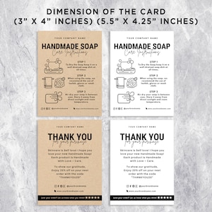 Handmade Soap Care Card, Handmade Soap Care Instructions, How to Use ...