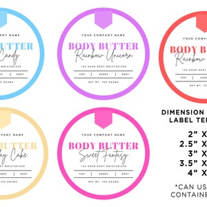 Whipped Body Butter Wrap Labels, Body Butter Rectangle Labels, Body ...