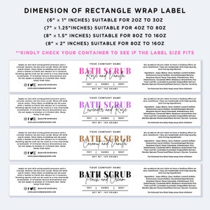 Bath Scrub Wrap Label Designs, Sugar Scrub Labels, Bath Body Scrub ...