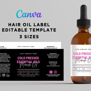 Printable Dropper Oil Label Essential Oil Label Cold Pressed - Etsy