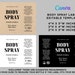Body Spray Template, Body Spray Labels, Body Perfume Labels, After ...
