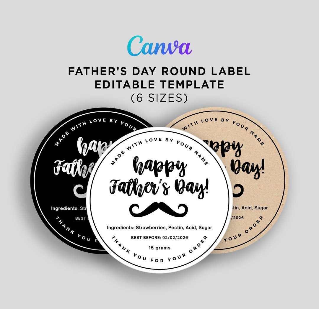Printable Fathers Day Round Labels, Father's Day Gift Sticker Label ...