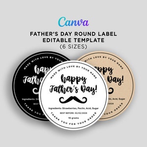 Printable Fathers Day Round Labels, Father's Day Gift Sticker Label ...