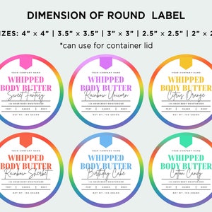Printable Whipped Body Butter Label, Rainbow Body Butter Label, Unicorn ...