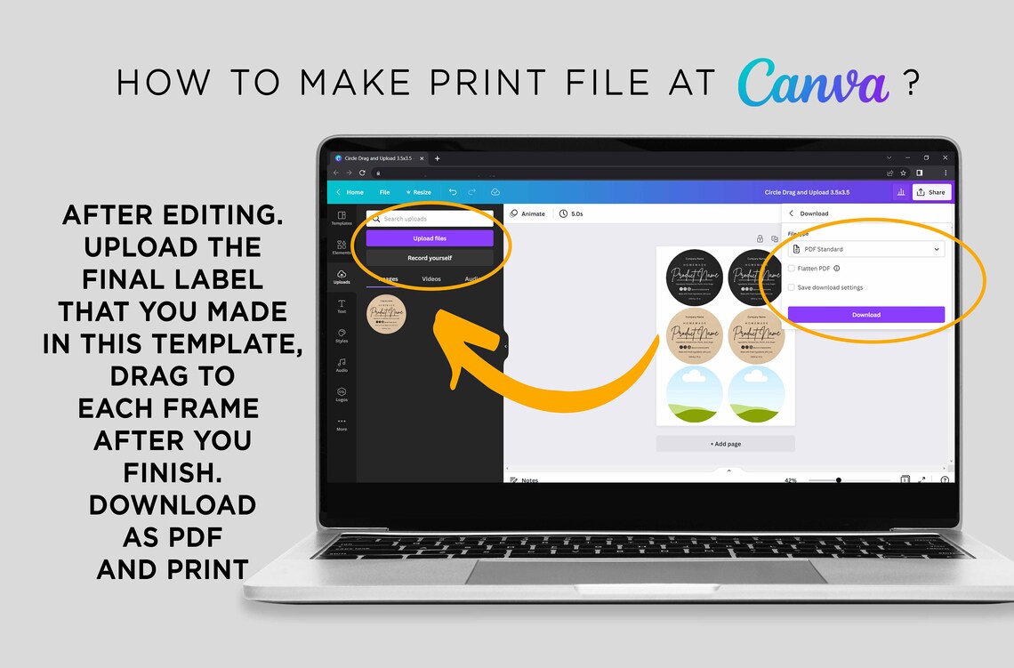 Printable Round Label Circle Label Sticker for Canning Jars - Etsy