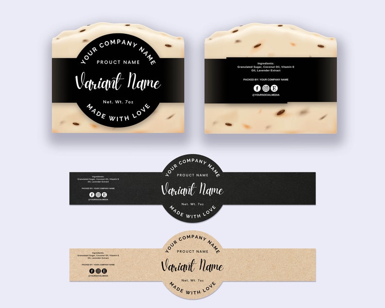 Printable Wrap Soap Label Cigar Band Soap Label Custom Soap - Etsy