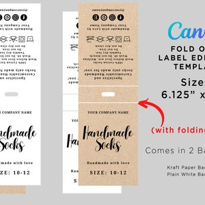 Printable Handmade Socks Wrap Labels, Cotton Socks Label Designs ...