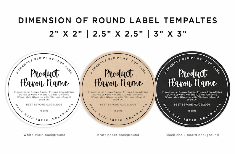 Editable Round Label for Canning Jar Round Labels for Jams - Etsy