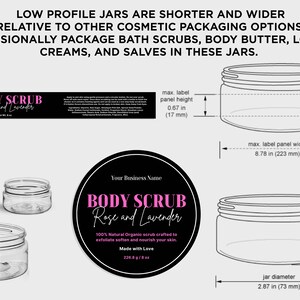 Printable Bath Body Scrub Labels for Low Profile Jars, Small Jar, Sugar ...