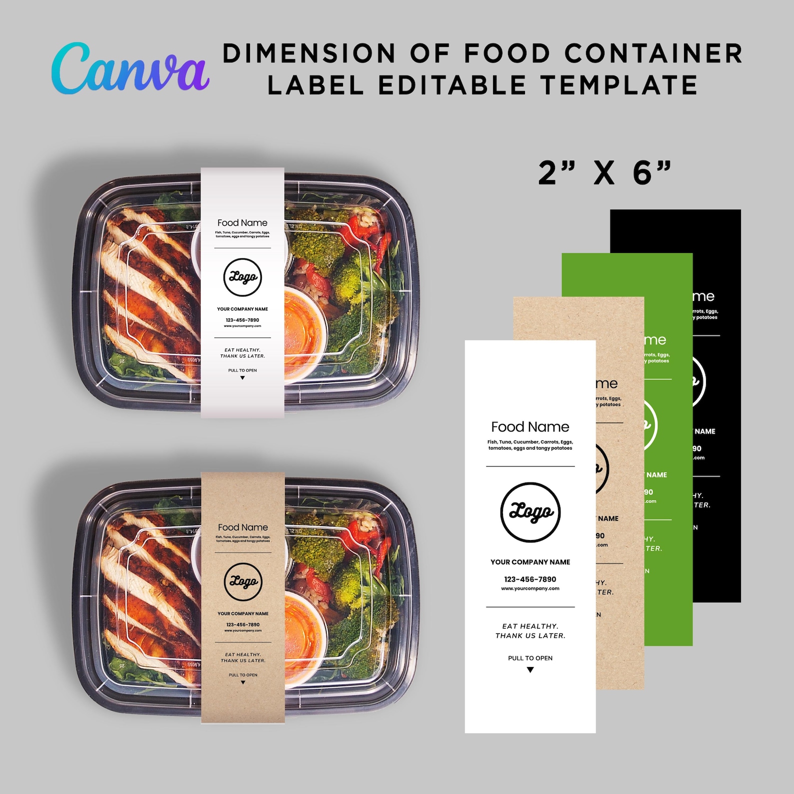 Food Labels, Food Packaging Labels, Food Container Labels, Fresh Salad ...