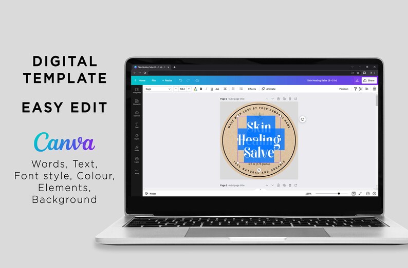 Printable Skin Healing Salve Round Label Sticker Skincare - Etsy