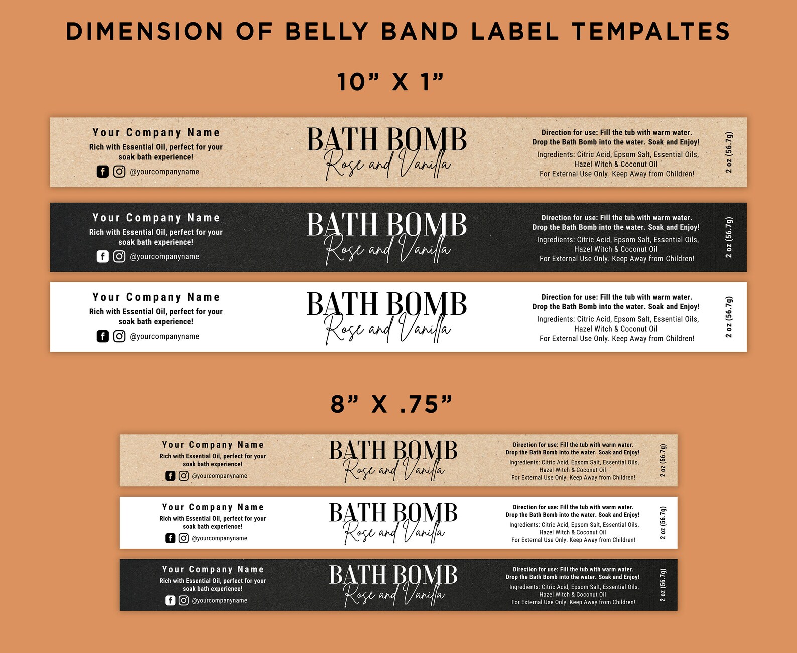 Printable Bath Bombs Design Label Bath Bomb Belly Band Label - Etsy