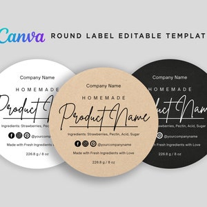 Printable Round Label Circle Label Sticker for Canning Jars - Etsy