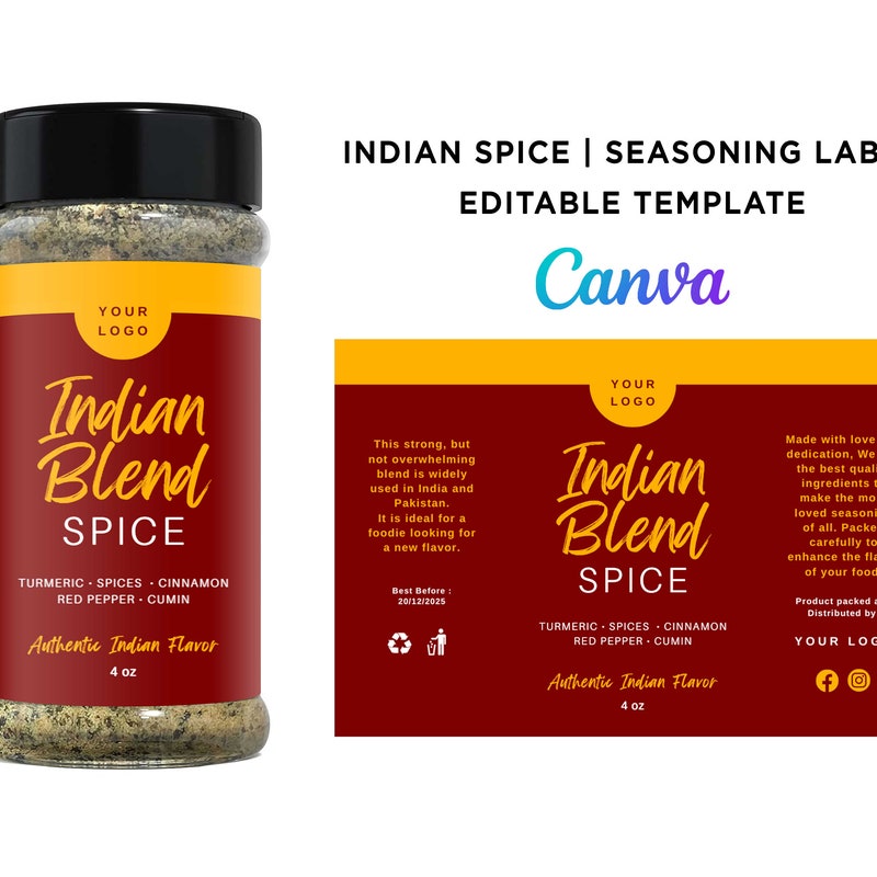Spice Label - Etsy