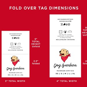 Printable Dog Bandana Label Template DIY Pet Bandana Hang - Etsy