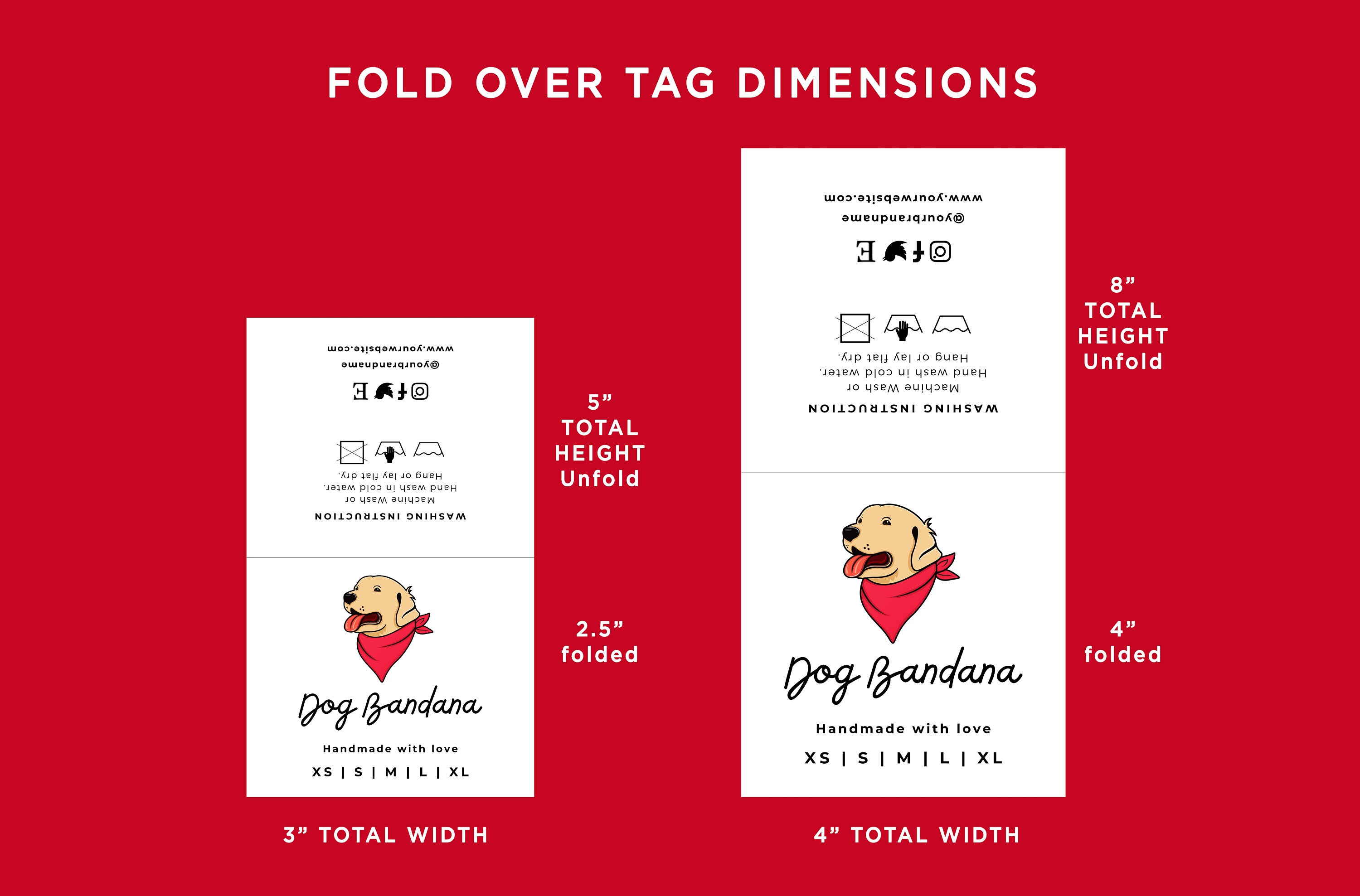 Printable Dog Bandana Label Template DIY Pet Bandana Hang - Etsy Australia