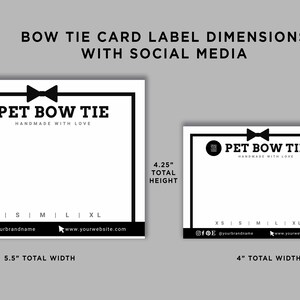 Printable Pet Bow Tie Label Card, Pet Business Labels, Pet Dog Bow Tie ...