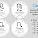 Zodiac Sign Round Labels, Zodiac Sign Candles, Horoscope Candle, Zodiac ...