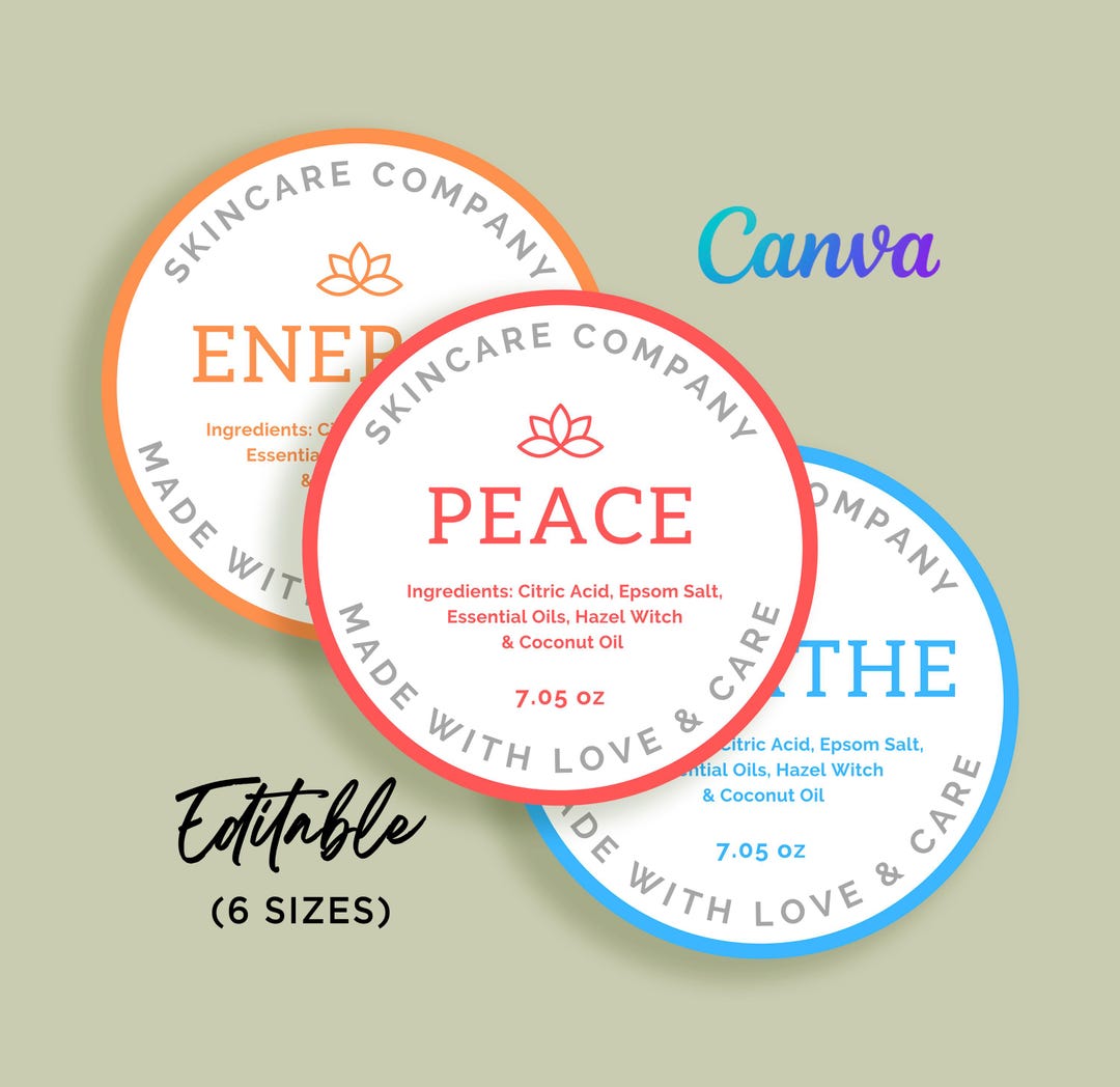 Round Soap Labels, Soaps Labels, Bath Soak Label, Soap Bar Packaging ...