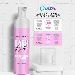 Lash Bath Labels, Lash Shampoo Labels, Lash Labels, Lash Cleanser ...