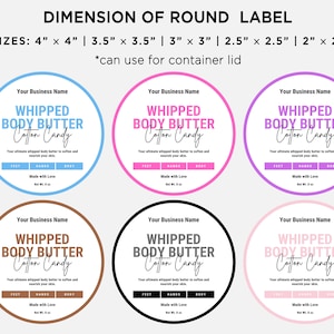 Editable Whipped Body Butter Label Design, Cotton Candy Body Butter ...