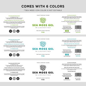 Sea Moss Label, Seamoss Labels, Sea Moss Gel Label, Sea Moss Labels ...