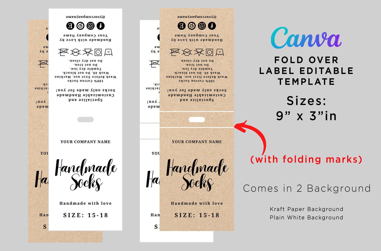 Printable Handmade Socks Wrap Labels Cotton Socks Label - Etsy