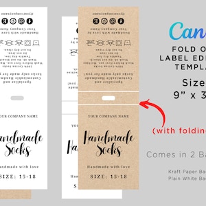 Printable Handmade Socks Wrap Labels, Cotton Socks Label Designs ...