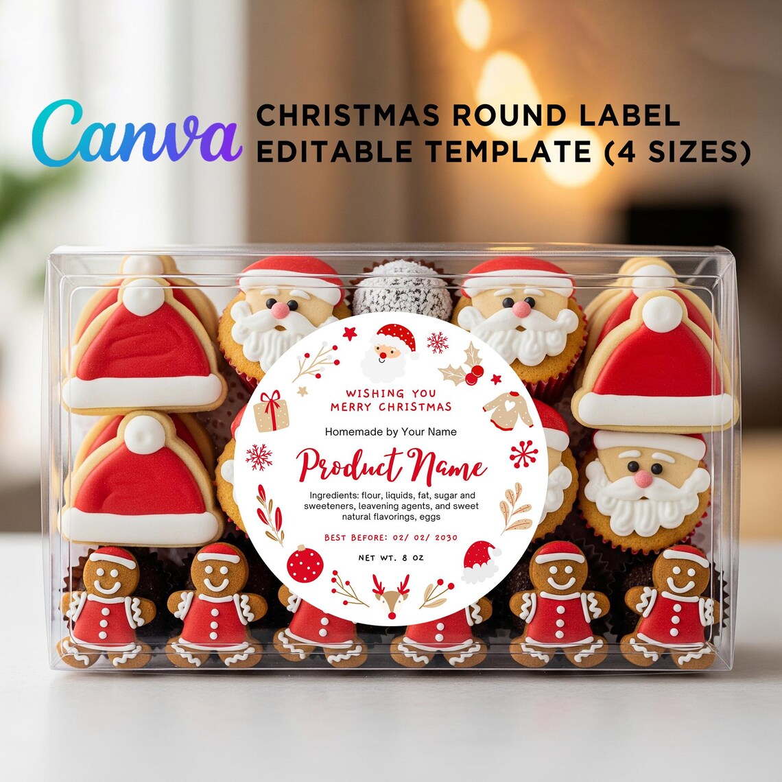 Christmas Labels, Christmas Round Tags, Christmas Round Labels ...
