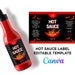 Printable Hot Sauce Label, Hot Sauce Bottle Design, Hot Sauce 5oz ...