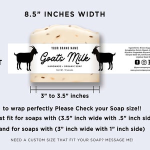 Goat Milk Soap Label Template, Organic Goat Milk Soap Labels, Handmade ...