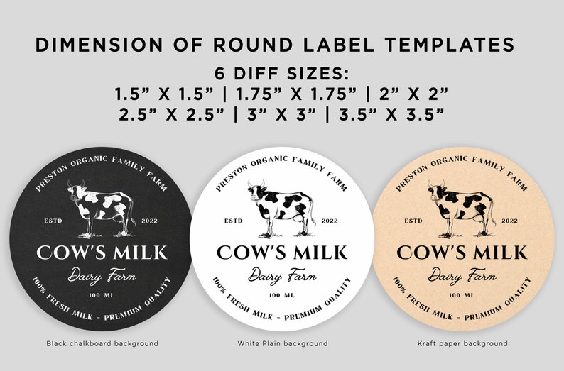 Cow's Milk Label, Milk Labels, Cow Printables, Fresh Milk Labels, Milk ...