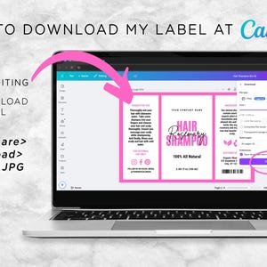 Bottle Shampoo Label Template Canva, DIY Shampoo and Conditioner Label ...