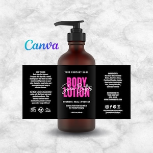 Body Lotion Bottle Labels Design, Lotion Label Template, Handmade ...