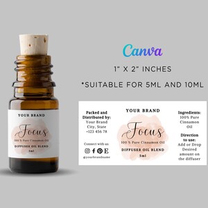 Printable Diffuser Oil Label, 10ml Dropper Oil Label, Diffuser Oil ...