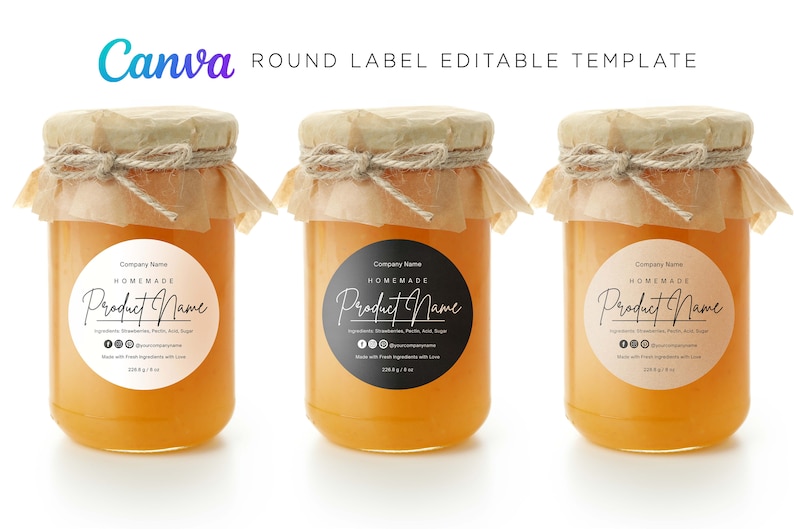 Printable Round Label Circle Label Sticker for Canning Jars - Etsy