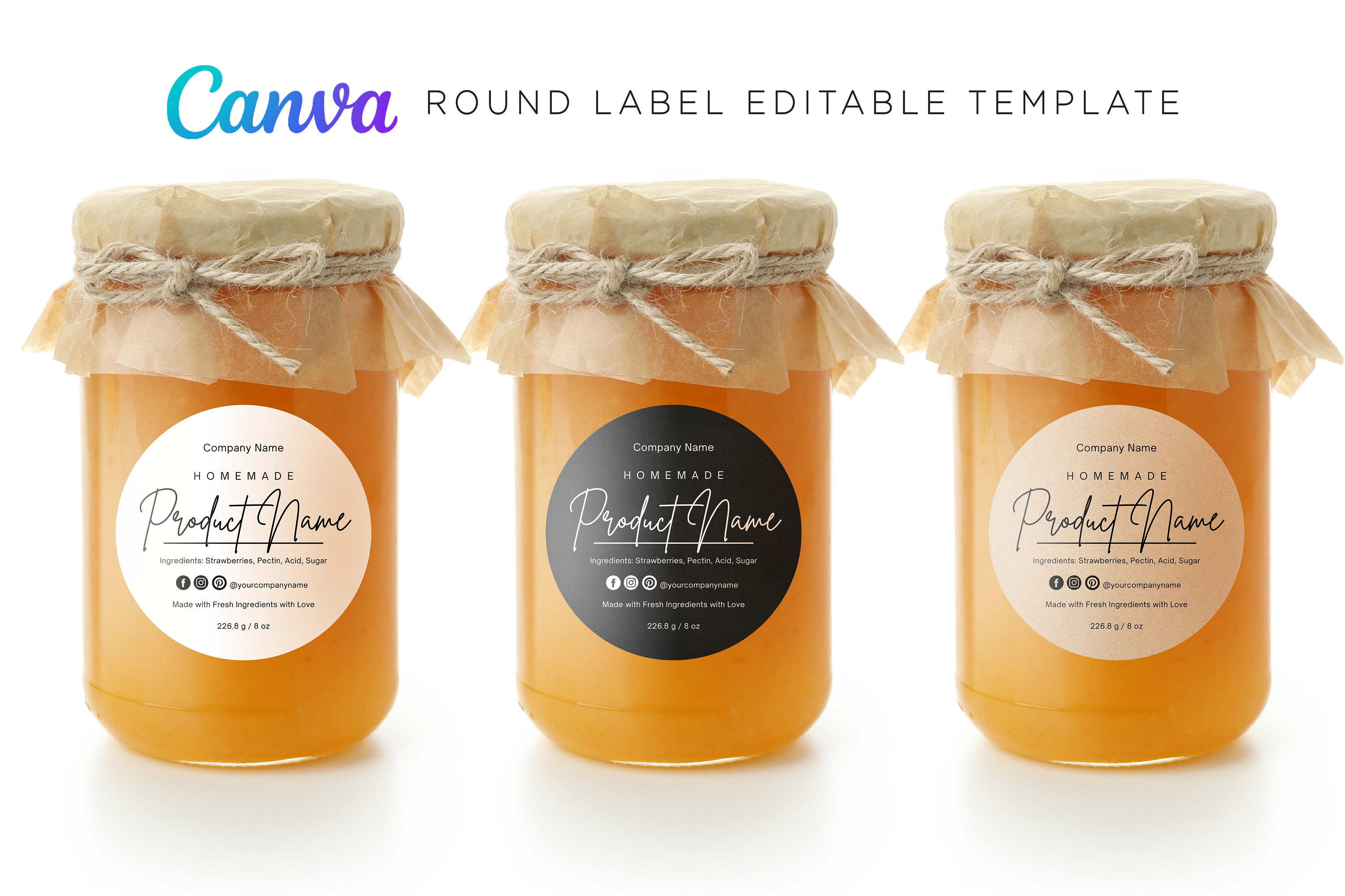 Printable Round Label Circle Label Sticker for Canning Jars - Etsy