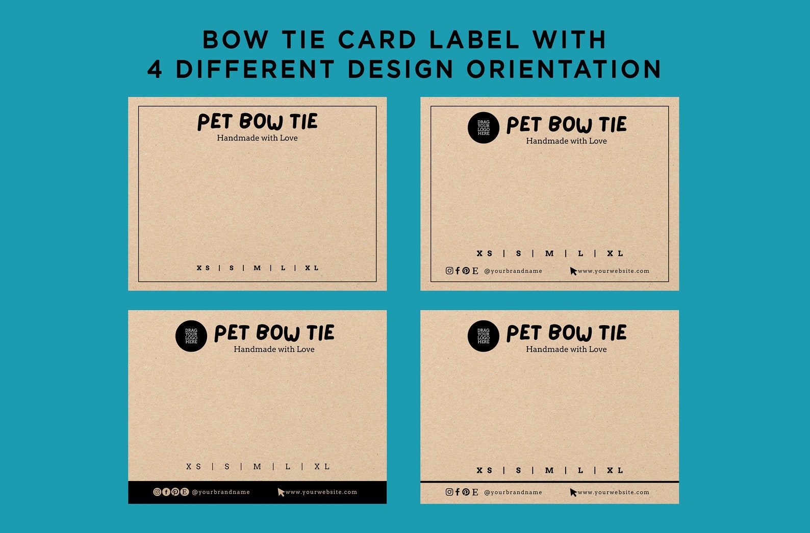 Printable Pet Bow Card Labels, Pet Bow Tie Business Card, Dog Bow Tie ...