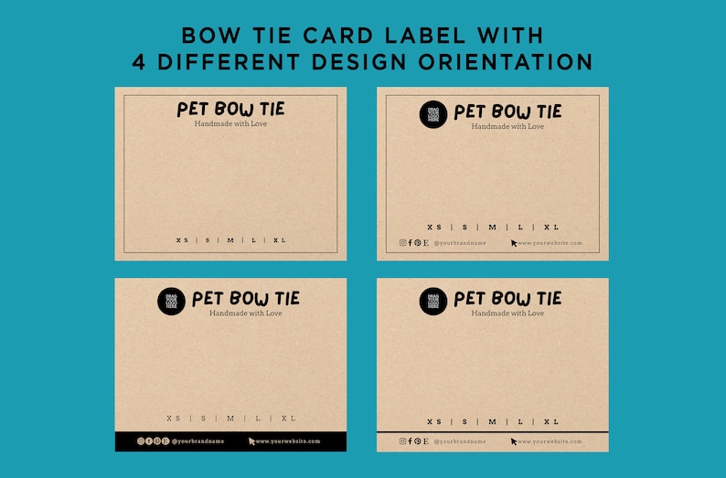 Printable Pet Bow Card Labels, Pet Bow Tie Business Card, Dog Bow Tie ...