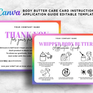Whipped Body Butter Application Card, How to Use Body Butter, Body ...