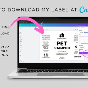 Pet Shampoo Bottle Label, Dog Shampoo Label, Cat Shampoo Label Sticker ...