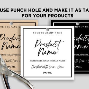 Square Editable Square Product Label Template, Minimalist Jar and ...