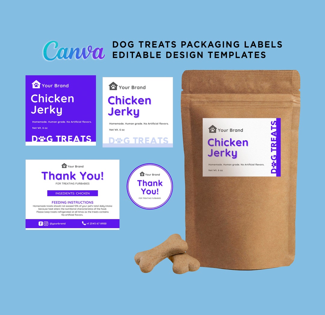 Printable Dog Food Labels, Dog Treats Packaging Labels, Dog Treats ...